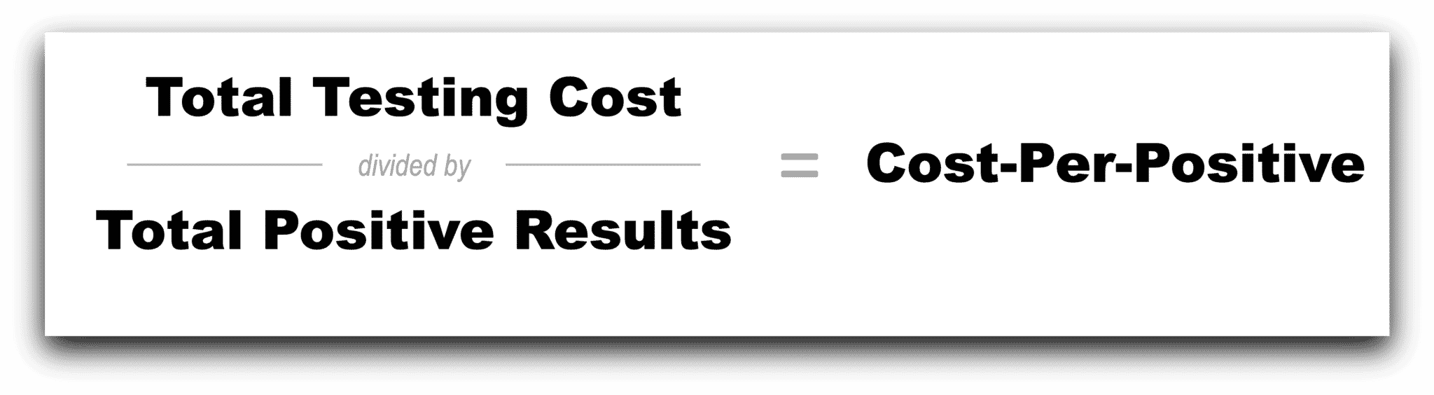 Drug Testing Costs directly driven by Cost-Per-Positive